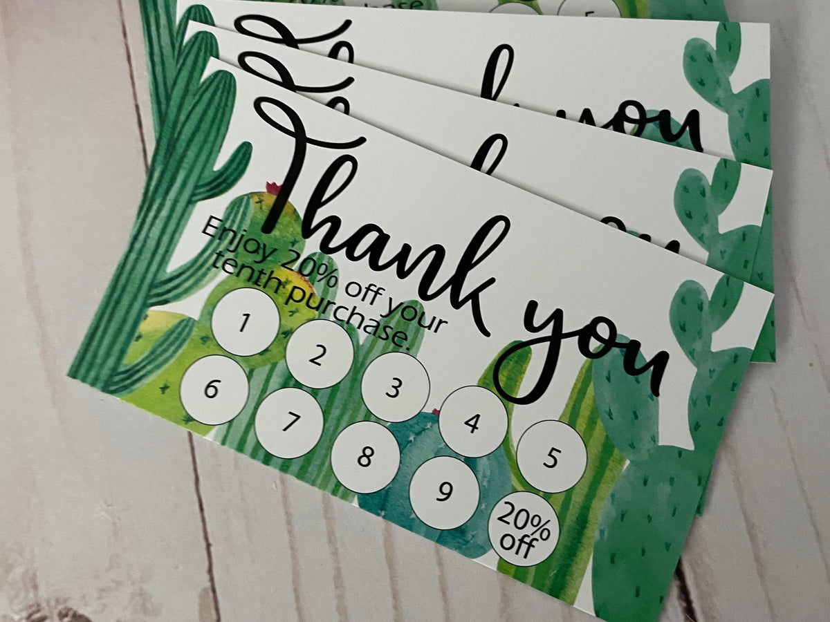Cactus Thank You Punch Cards – Cactus Dreaming